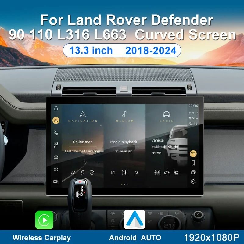 Speed Snavi Для Land Range Rover Defender 90 110 L316 L663 2018-2024 13.3" 6+128GB Андроид Автомагнитола Экран Carplay Радио Мультимедиа