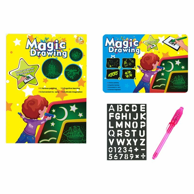 A3 образовательный рисунок d граффити светодиодный светящийся Magic Raw с подсветкой-Веселье 1 шт