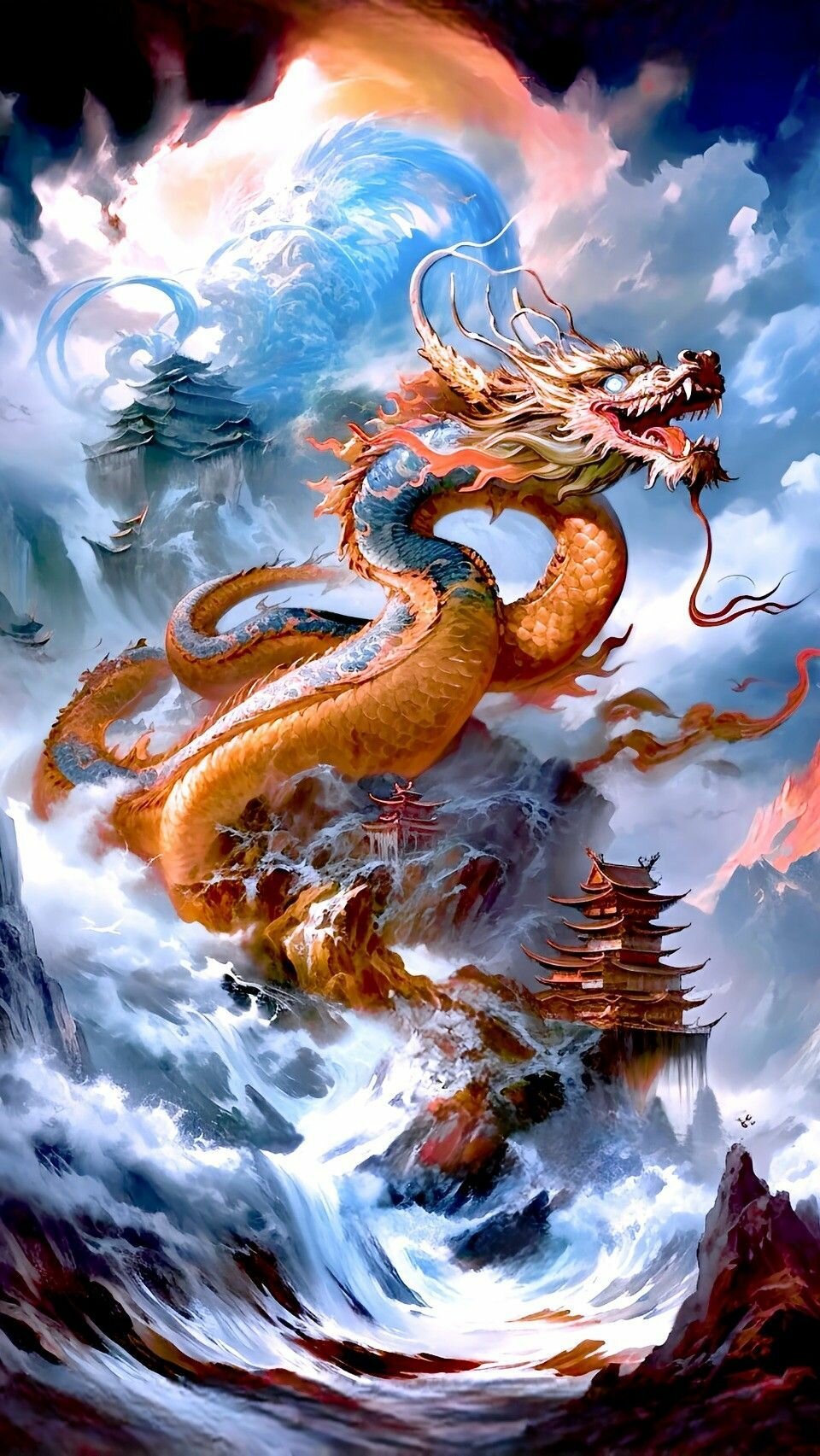 Алмазные Мозаики "Китайский дракон"30X40cm 40x60cm 50x70cm