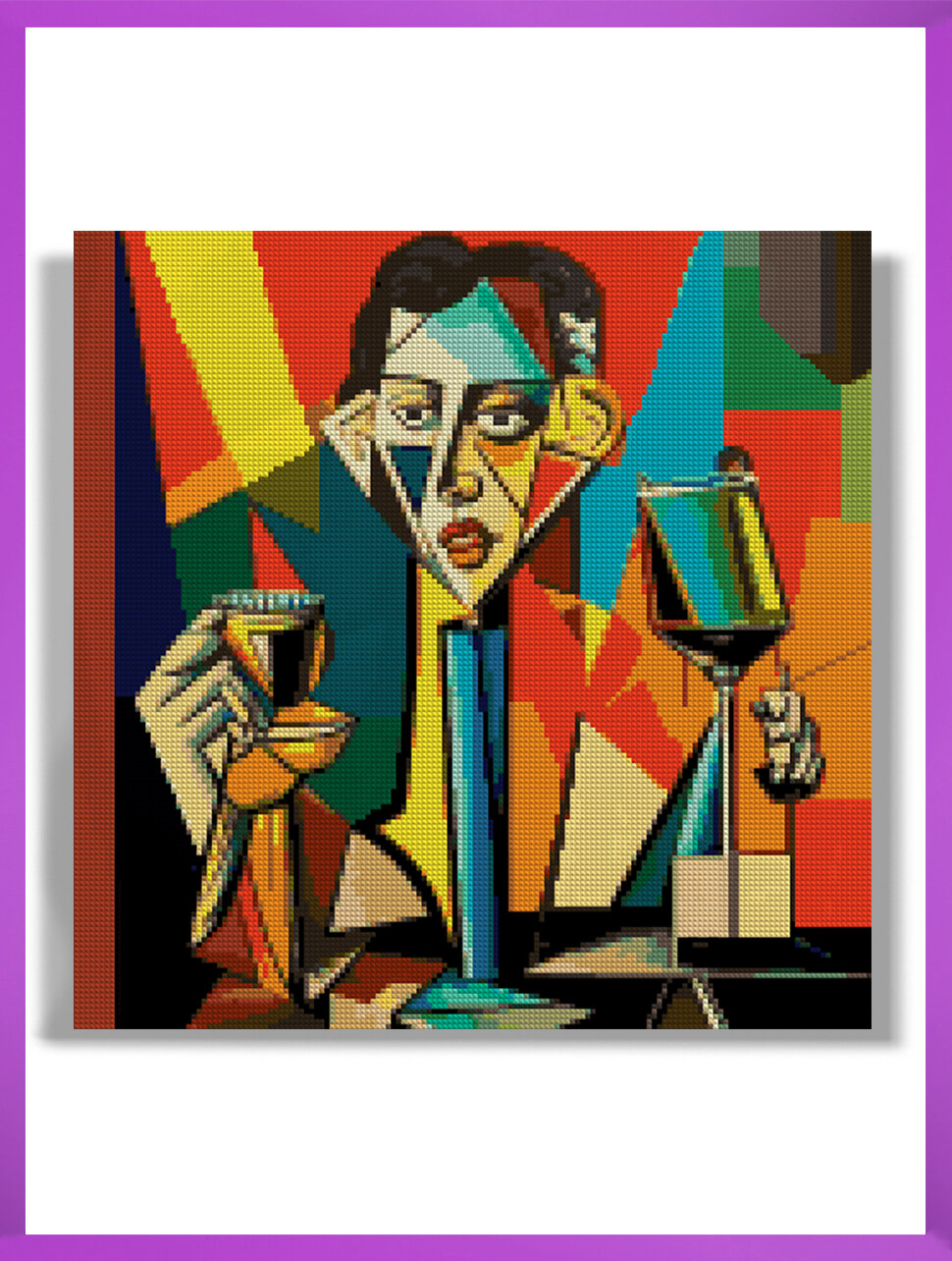 Алмазная мозаика на подрамнике - вышивка - Абстракция 40 х 40 см