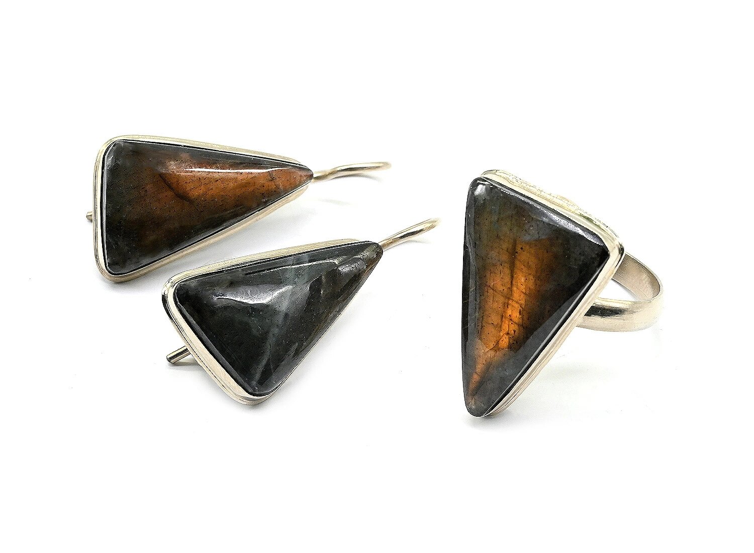 Комплект бижутерии, лабрадорит