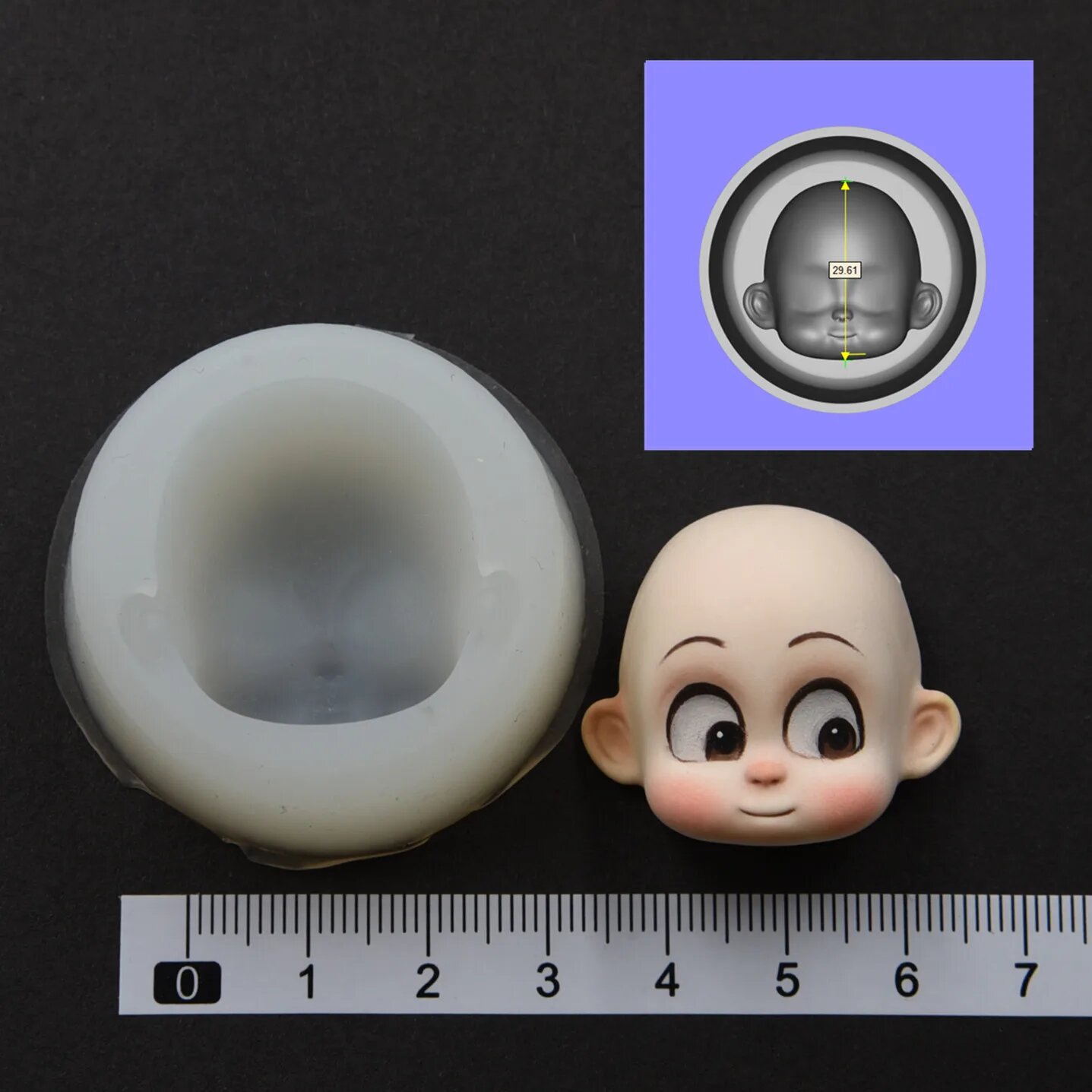 Силиконовые формы для лепки лица куклы A