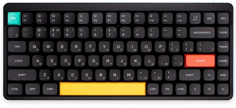 Клавиатура NuPhy AIR75v2 Wireless (Aloe Switch) RGB Basalt Black (AIR75v2-BB-21)