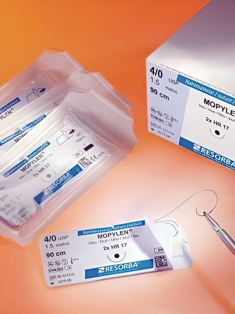 Шовный материал Мопилен HRT 2, EP 3-0 USP, 0.75 м, голубой 1 шт