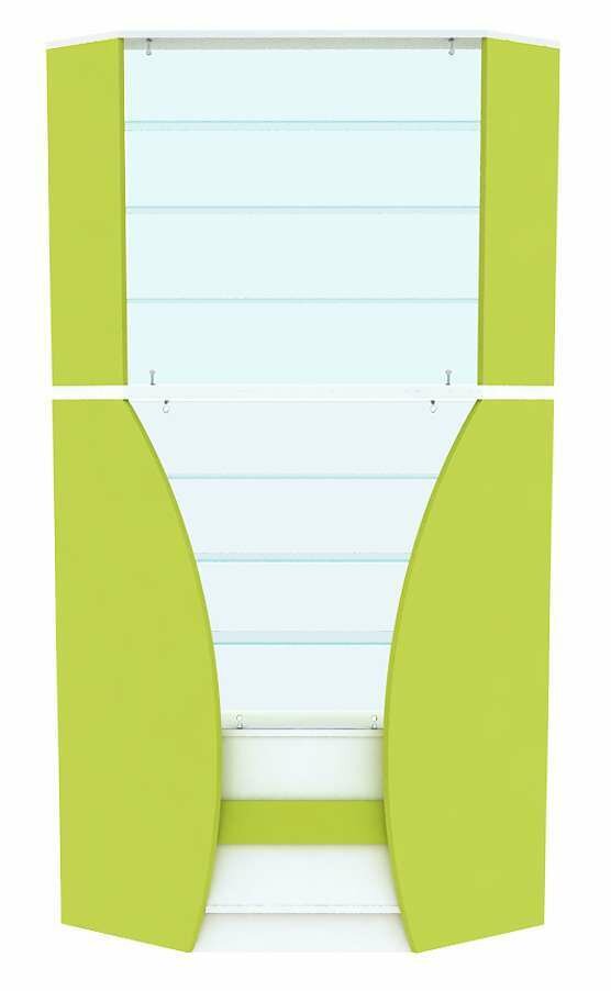 Аптечная витрина первой линии внутренний угол серии бриз - лайм №4