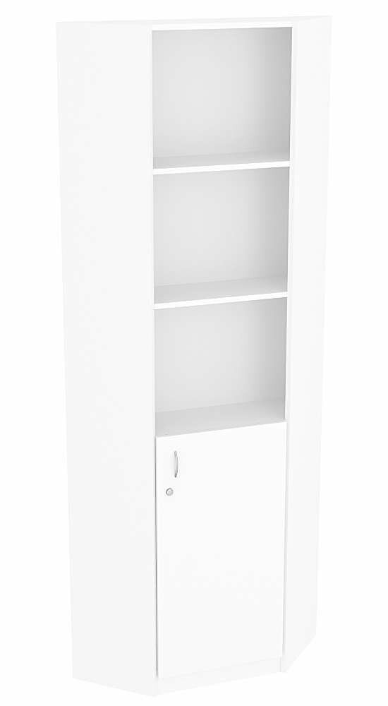 Стеллаж угловой из ДСП серии Эконом №5 с дверкой 810 мм, Белый