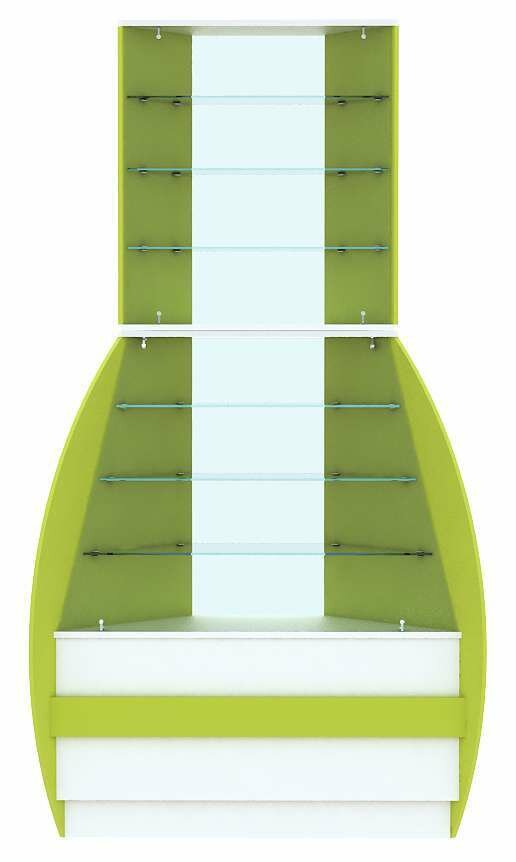 Аптечная витрина первой линии внешний угол серии бриз - лайм №3