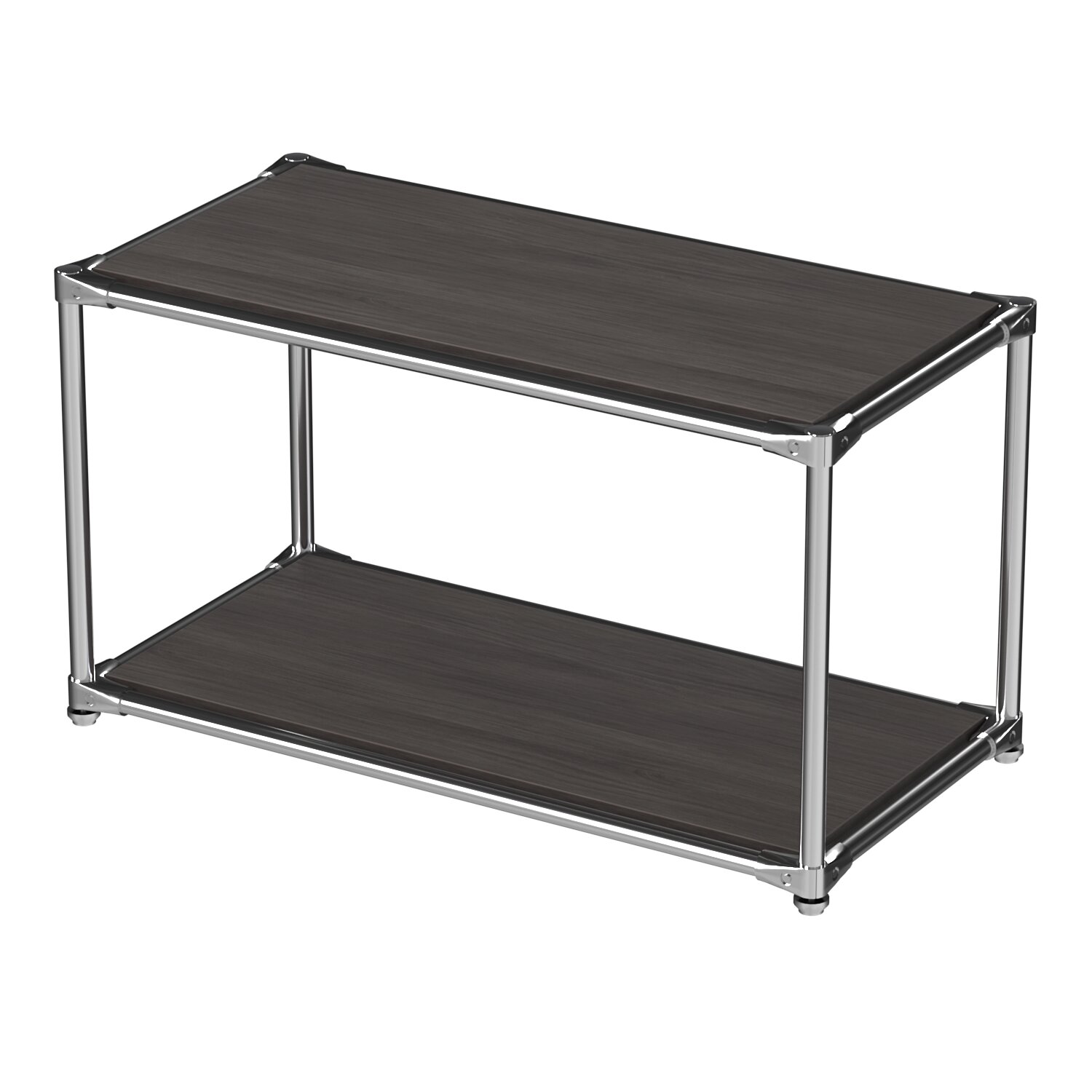 Хромированный стеллаж стиль №4а-3 малый с полками ДСП, Грейвуд