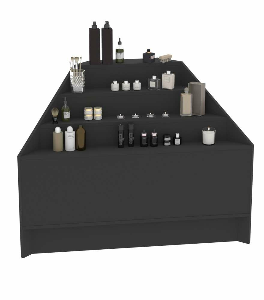 Прилавок-горка угловой №1А с четырьмя ступенями (внешний угол), Черный