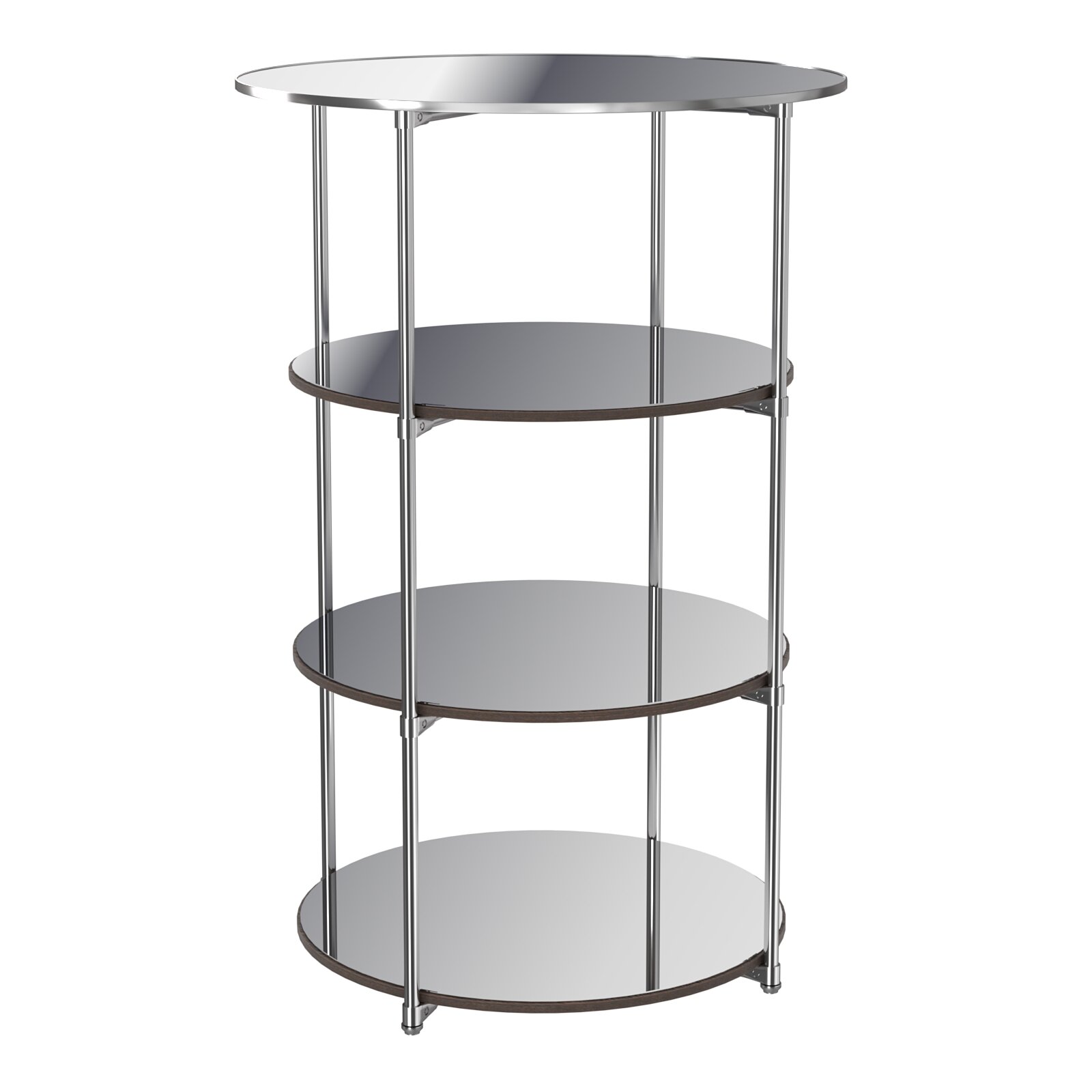 Торговые стенды сфера с полками №4 (с тремя зеркальными полками), Дуб Венге