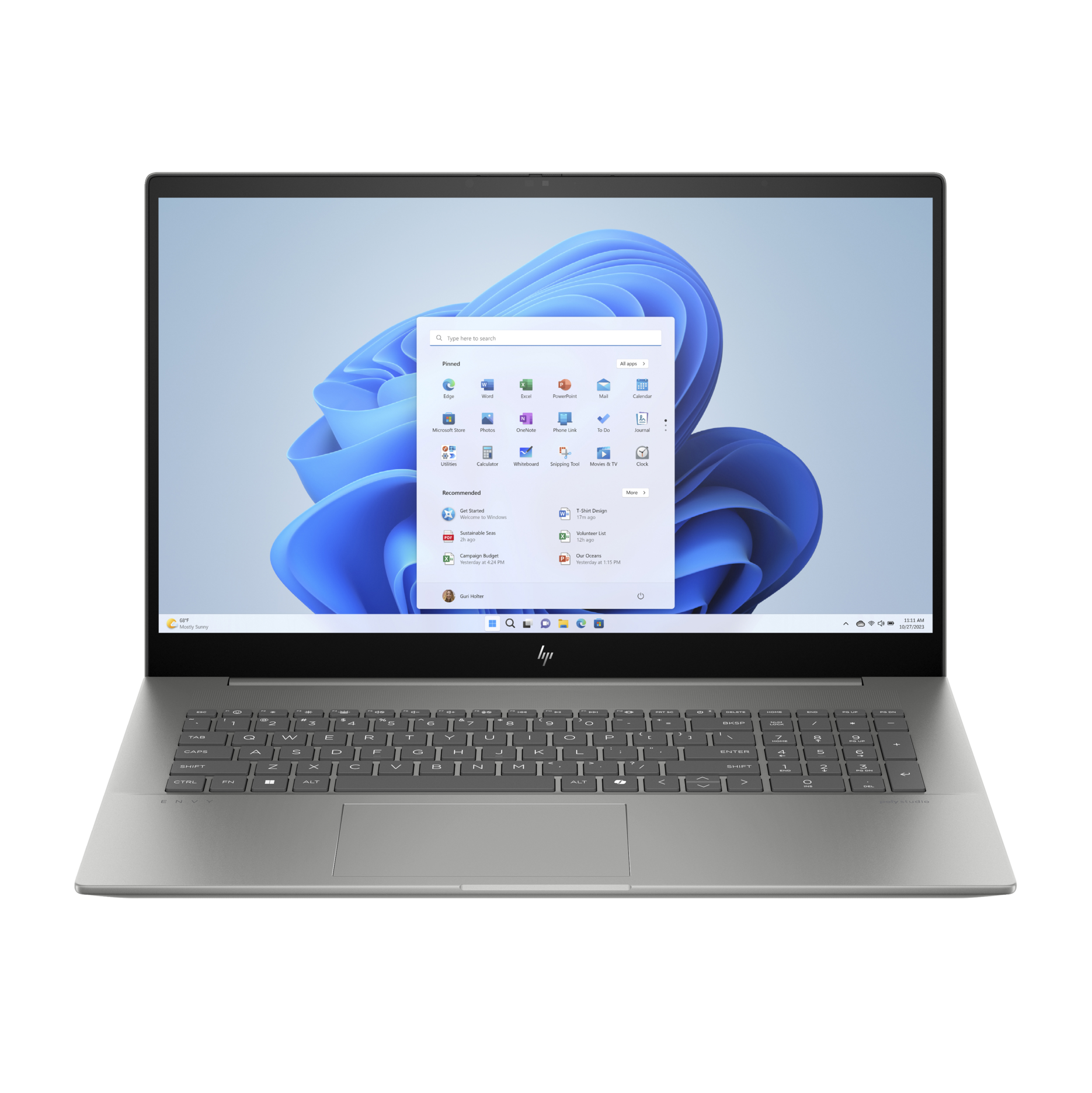 Ноутбук HP Envy 17, FHD IPS Touch (Intel Core Ultra 7 155H, 64GB DDR5 RAM, 2TB SSD, Intel Arc Graph, Win 11) 17t-cw100