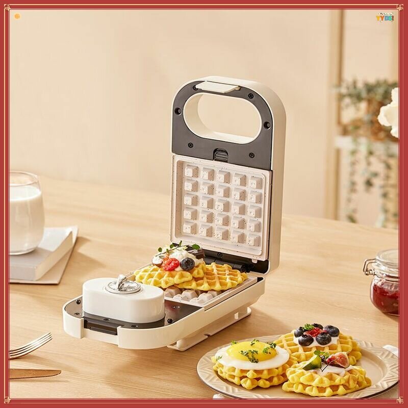 YIDPU Вафельница Различные формы керамических вафельных дисков для приготовления различных форм 600 Вт, бежевый