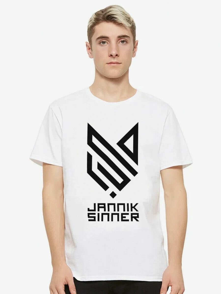 Футболка Янник Синнер / Jannik Sinner / Мужская белая L
