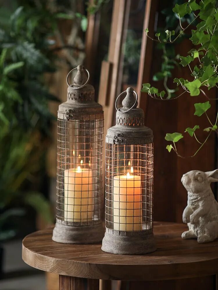 Подсвечник, для 1 свечи, стекло, железо, цвет "сделать старое железо"