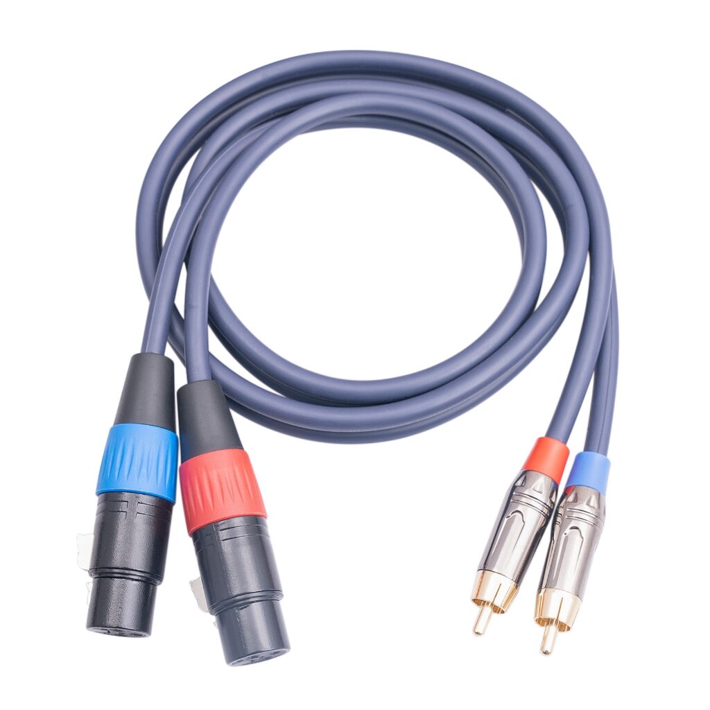 Двойной кабель RCA на 2XLR, гнездовой и мужской 2 провода HiFi для усилителя