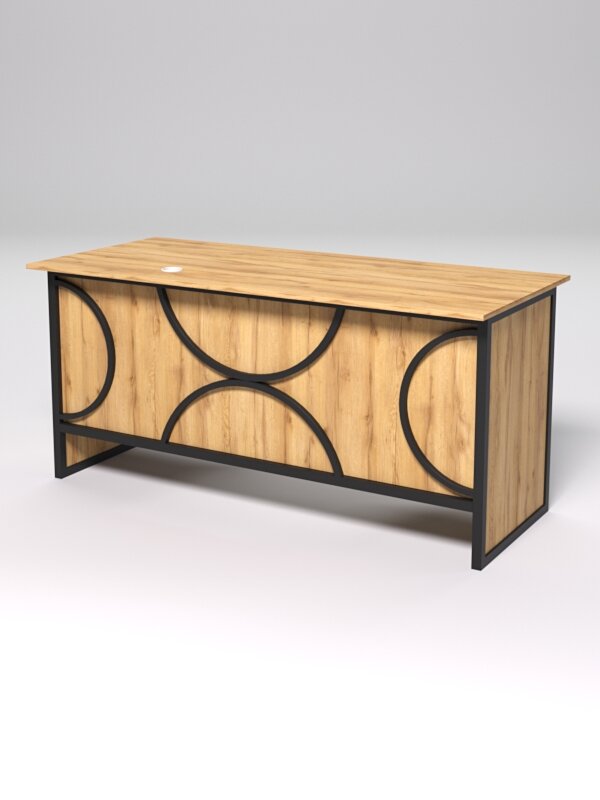 Стол двухтумбовый офисный С-07 "стронг" в стиле лофт декор №1, Дуб Золотистый