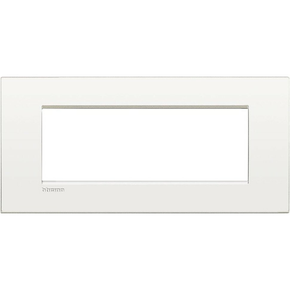 Рамка Legrand LivingLight Air LNC4807BN, белая, 7модулей, скрытый монтаж, горизонтальный