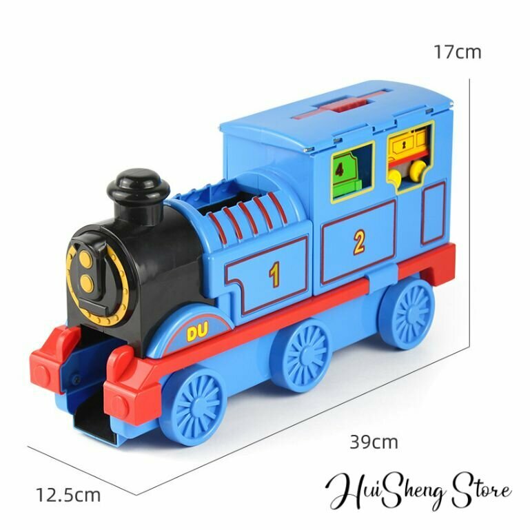 Детская железная дорога со светом и звуком, игрушка поезд с вагонами, паровозик детский с рельсами, Рельсовая игрушка, Поезд Томас