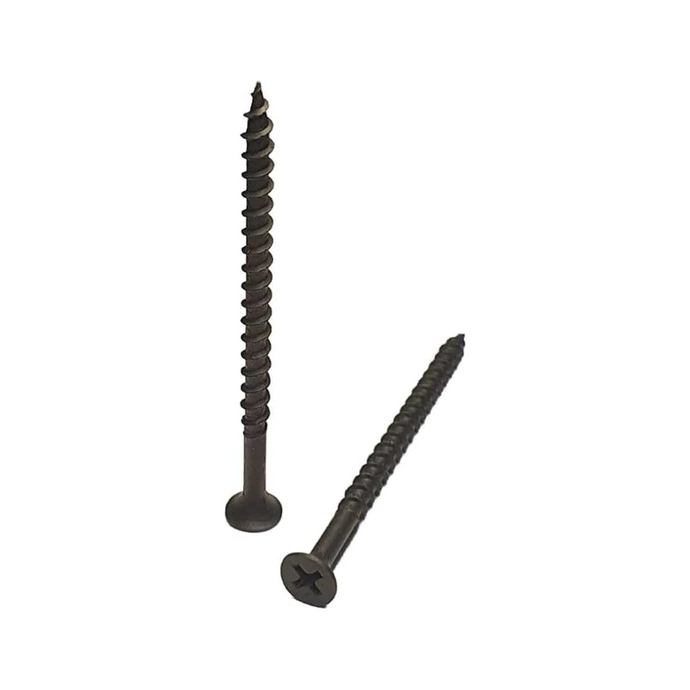 Черный саморез по дереву GSMETZ, фосфатированное покрытие, потайная головка, Phillips шлиц, острый наконечник