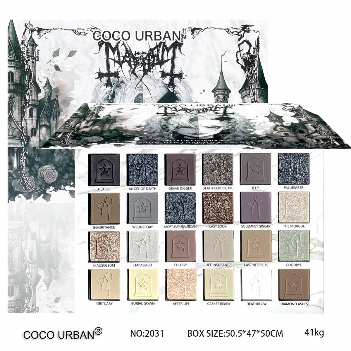 COCO URBAN, Палитра теней для век из 24 цветов