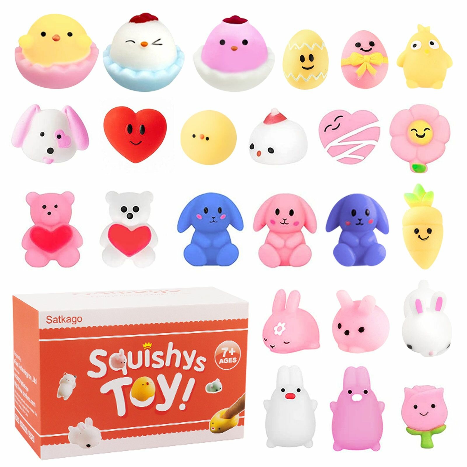 Satkago Kawaii Fidget Toys Pack Soft Squishy Squeeze Toy для антистрессовых мультяшных животных для детей и взрослых снимает беспокойство-JIANG-sdasee