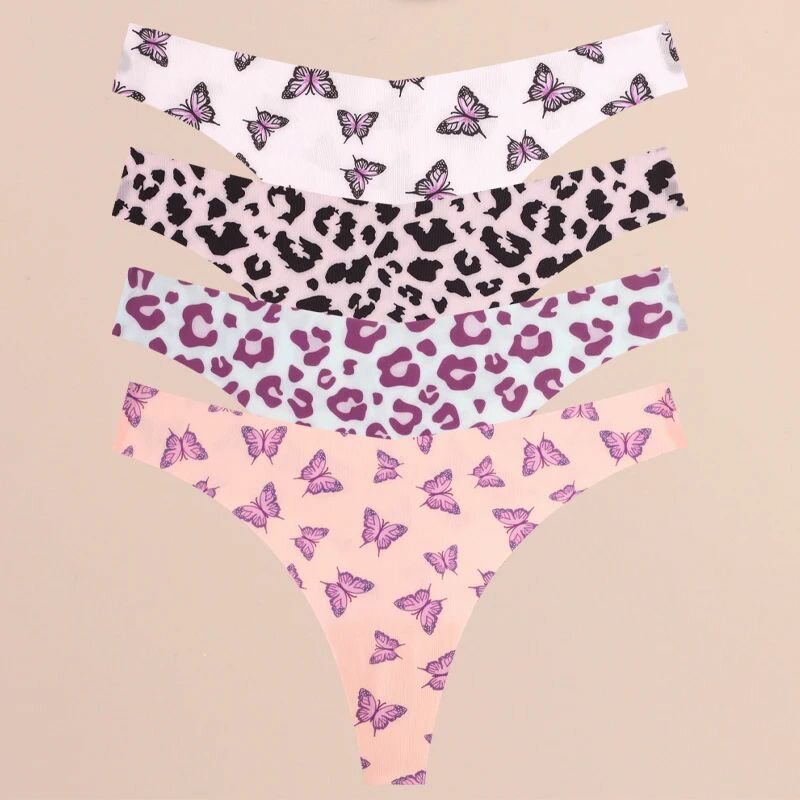 FINETOO Леопардовые стринги 4 шт.