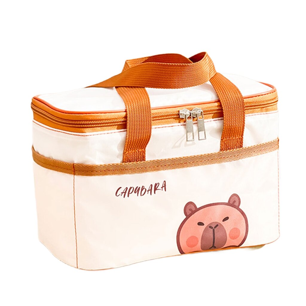 Изолированный Контейнер Для Ланча С Принтом Капибары Из Алюминиевой Фольги Подкладывает Сумку для Школы