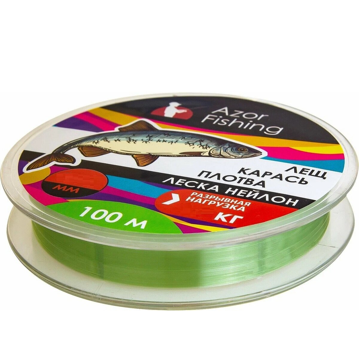 Леска Azor Fishing Лещ, Карась, Плотва 100м 0,14мм 2,8кг зеленая