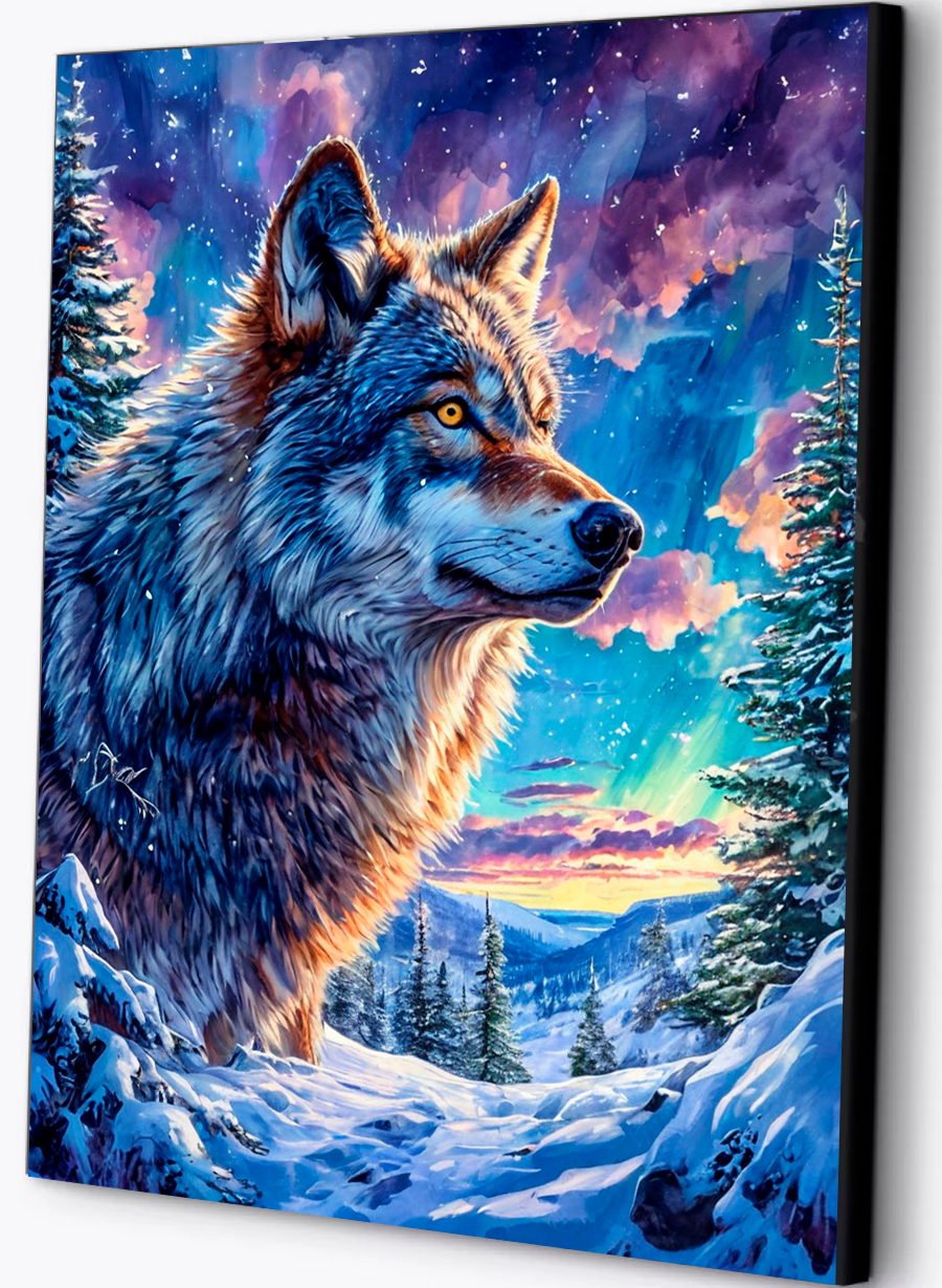 Картина на стену для интерьера "Волк вожак" 40х50 см, холст на подрамнике, InterHobby