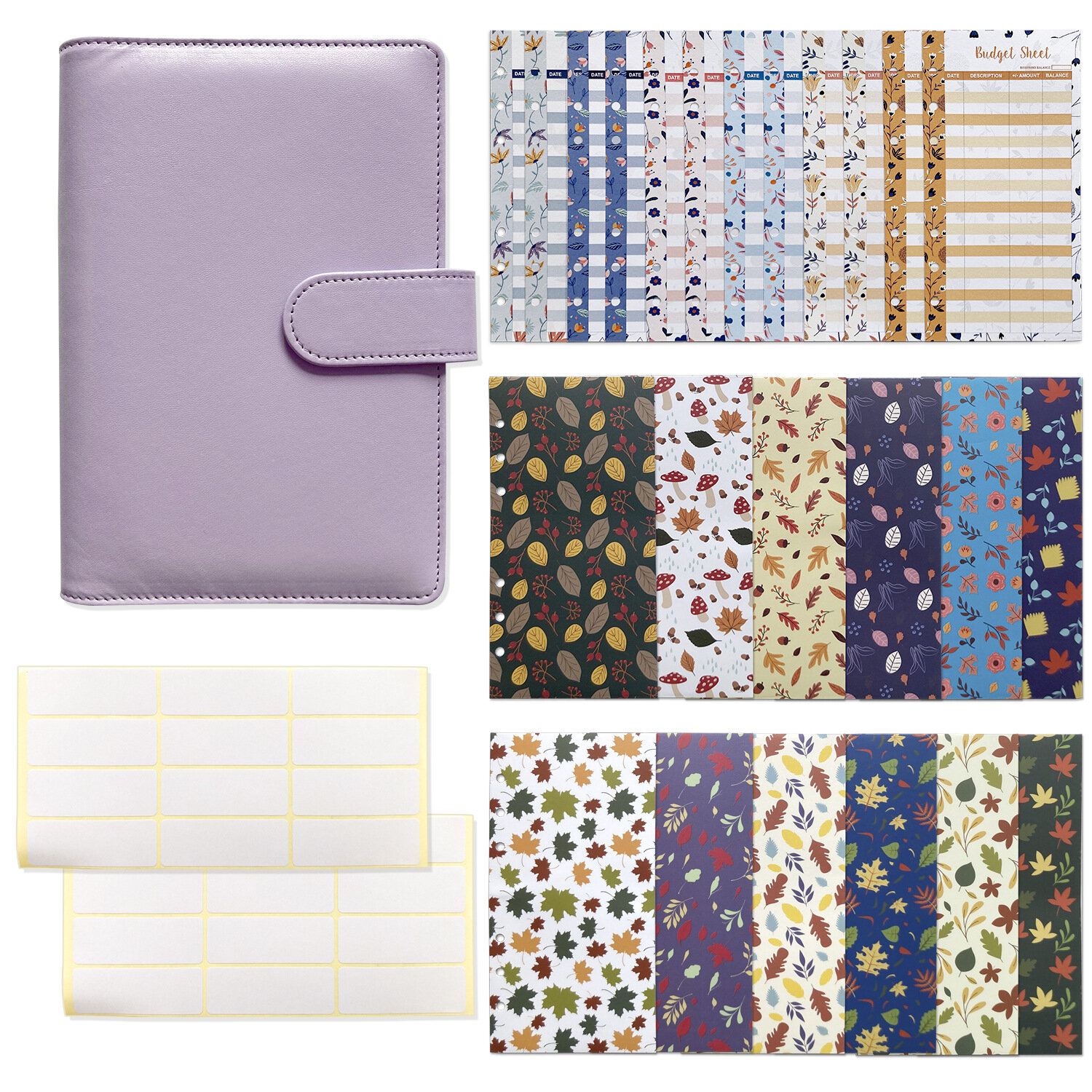 Набор бумаги для конвертов "Кленовый лист", фиолетовый