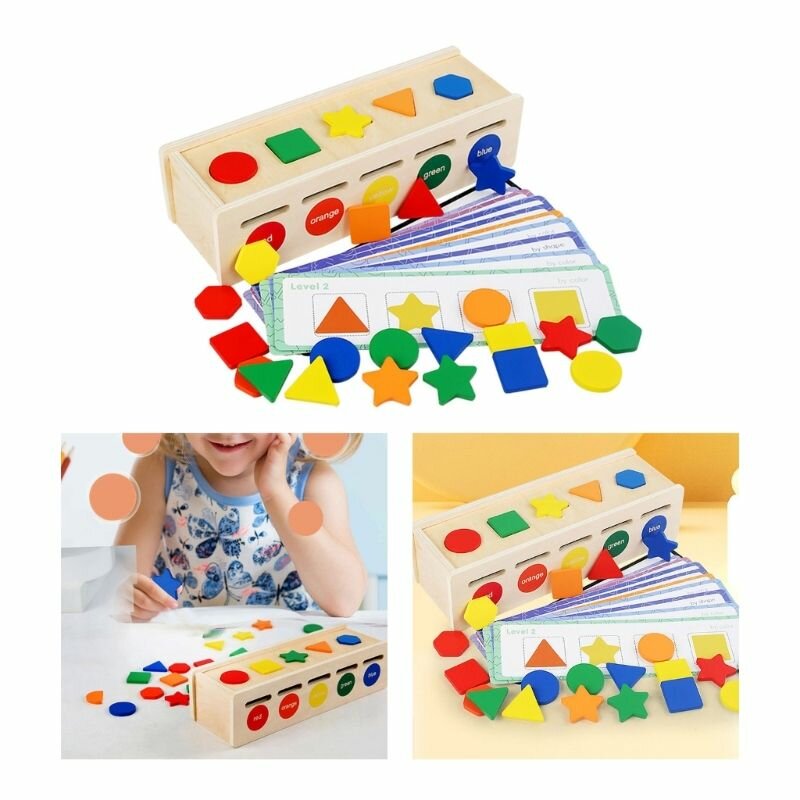 1 коробка детских игрушек для классификации форм и цветов, когнитивных упражнений на координацию рук глаз