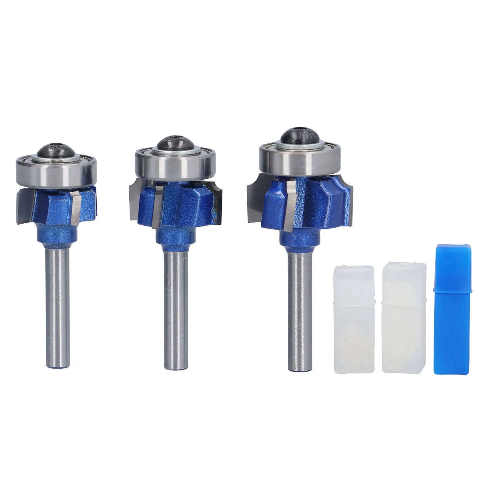 3 шт. фреза угловая радиусная для деревообработки, 4-х перьевая, хвостовик 6мм R1 R2 R3