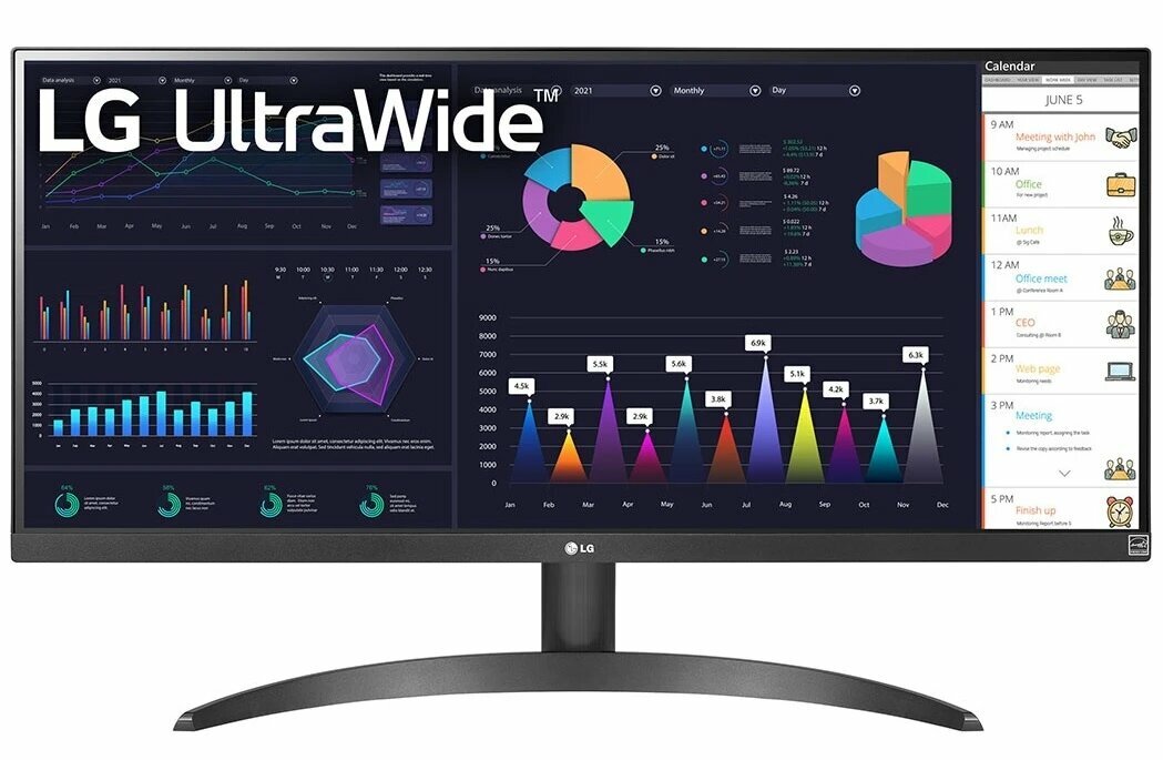 29" Монитор LG UltraWide 29WQ500-B, черный (2560x1080, 100 Гц, IPS, LED)