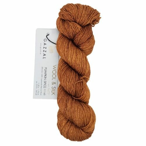 Пряжа Gazzal Wool&Silk 11145 медный (50г/330м, упаковка 5 мотков)