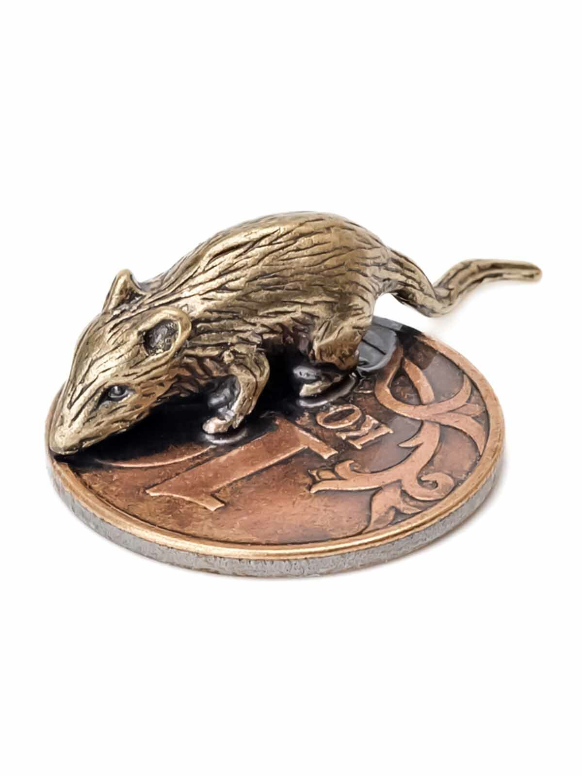 Сувенирная фигурка - Кошельковая мышь с монеткой, Талисман