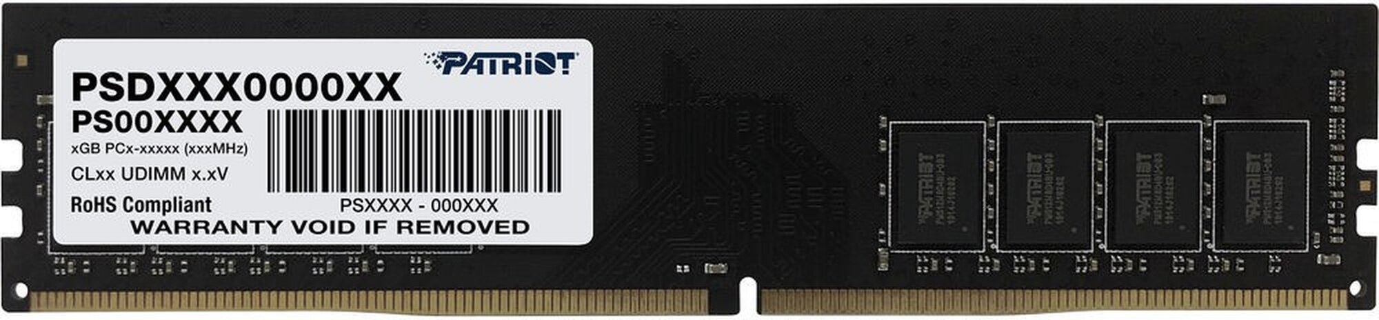 Оперативная память Patriot Signature DDR4 - 16GB, 3200 МГц, DIMM, CL22, RTL (psd416g320081)
