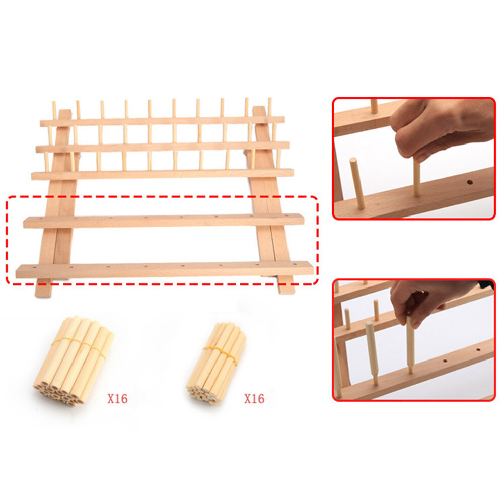 Деревянная подставка для ниток на 60 катушек, складная, идеальна для вышивания и плетения волос, из бруса
