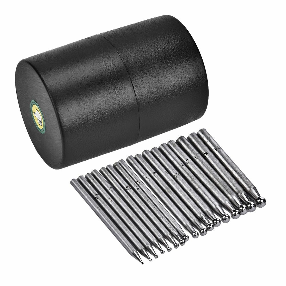 Набор из 17 пуансонов для изготовления ювелирных изделий и ювелирного дела с инструментом для вырубки и блоком для формовки металла и поделок