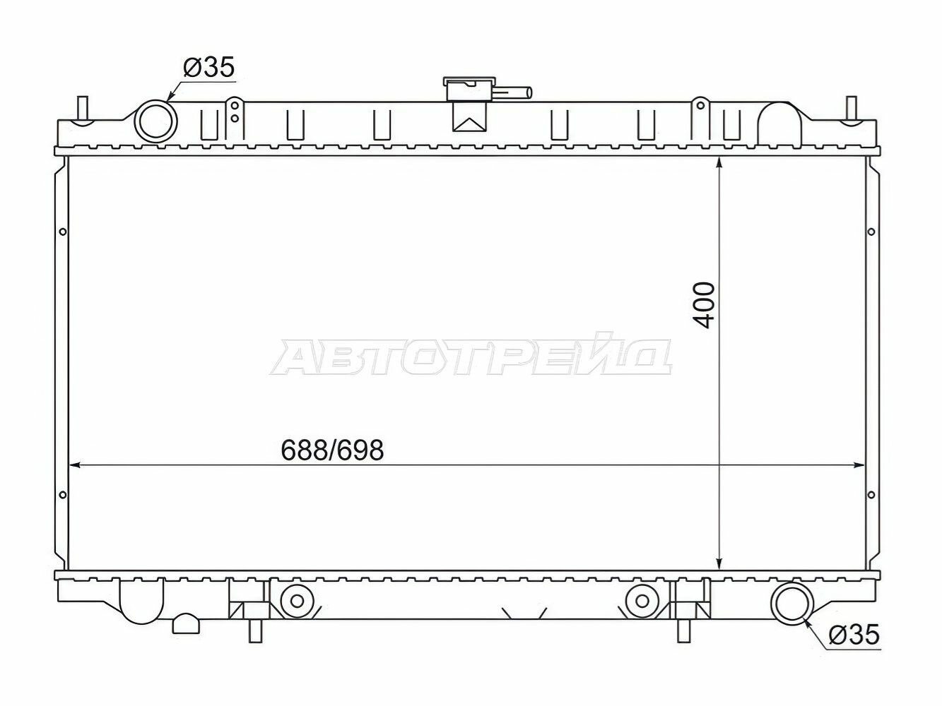 Радиатор охлаждения двигателя для Инфинити I30, Ниссан Цефиро, Максима арт SGNS000432 SAT