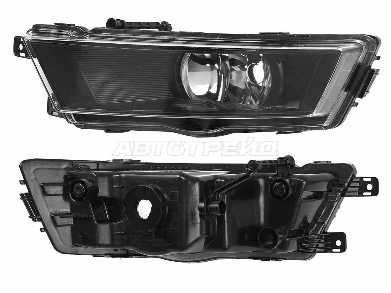 Фара противотуманная левая, черная для Шкода Рапид арт ST6652012LUE2 SAT