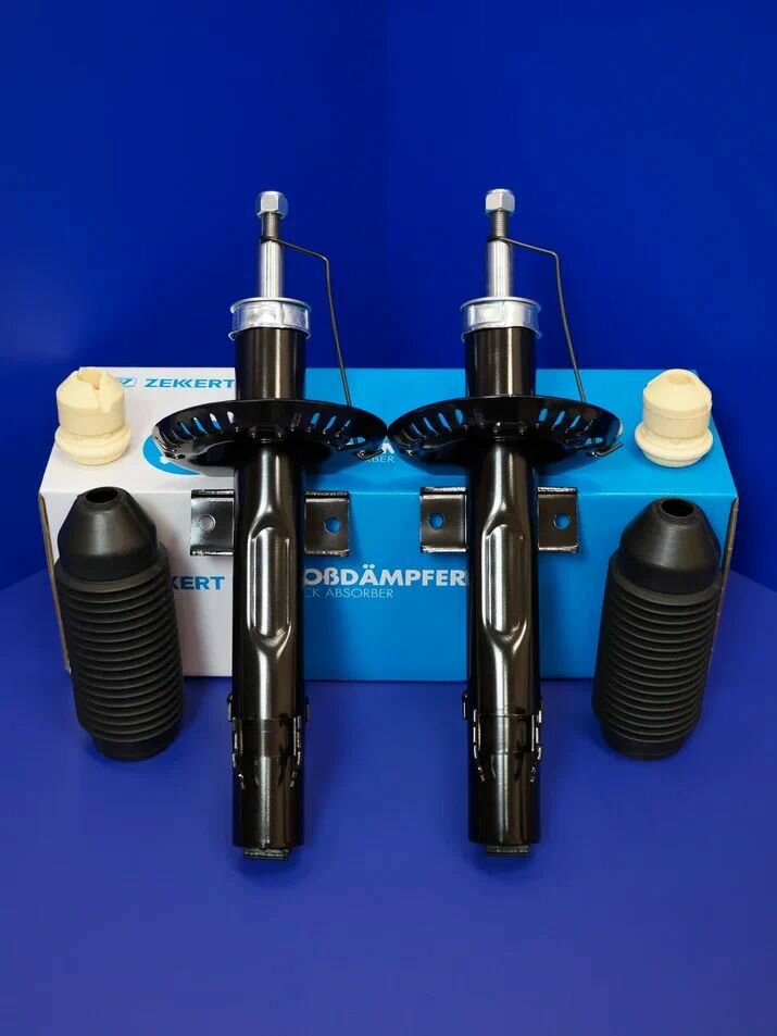 Пара передних амортизаторов с пыльниками и отбойниками Zekkert Германия на Фольксваген Поло 2010-2019гг. Стойка, амортизатор Volkswagen Polo