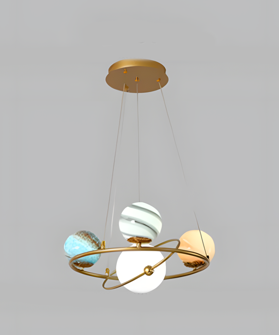 Стильная светодиодная потолочная Люстра Планеты Блуждающая Земля, 4 плафона белого света, G9