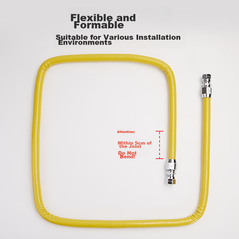 Weixing Gas Pipe 5 Meters, Water Heater Natural Gas Stove National Standard 4-Point Pipe Body Explosion-Proof Corrugated Pipe, 304 Stainless Steel Flexible Hose