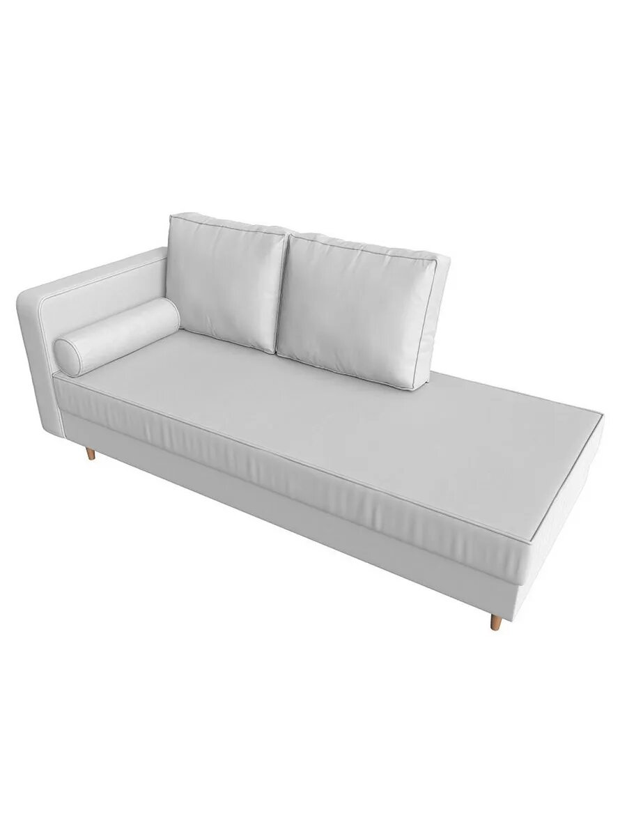 Кушетка интерьерная Елисей, на ножках, с ящиком для белья, левая, Экокожа