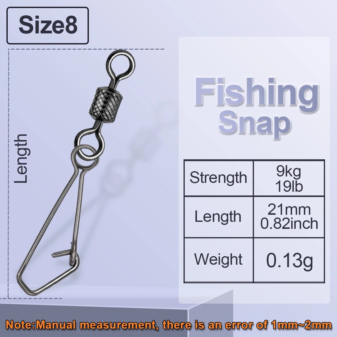 Рыболовный снап Size8, 9kg, 21mm, 0.13g