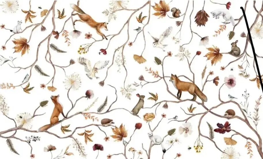 Шелковые обои Beibehang 3D роспись жираф 147590226, Silk