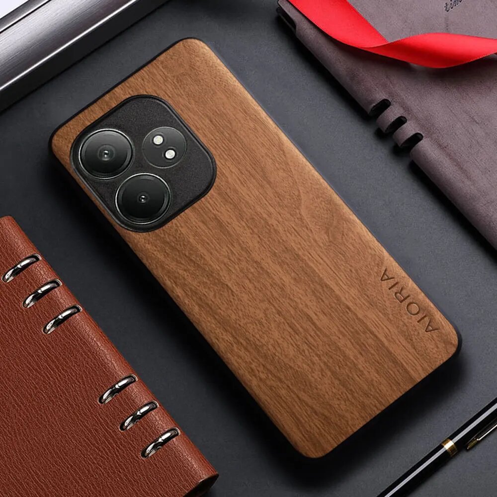 Чехол Серии Realme GT Neo — Кожаный Полузавернутый Чехол С Коричневый, yellow, Rme GT Neo 2