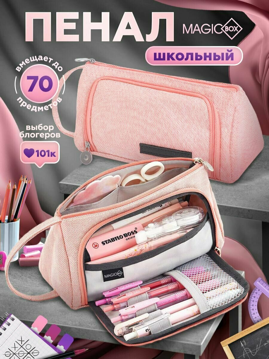 Пенал школьный черный Magic Box