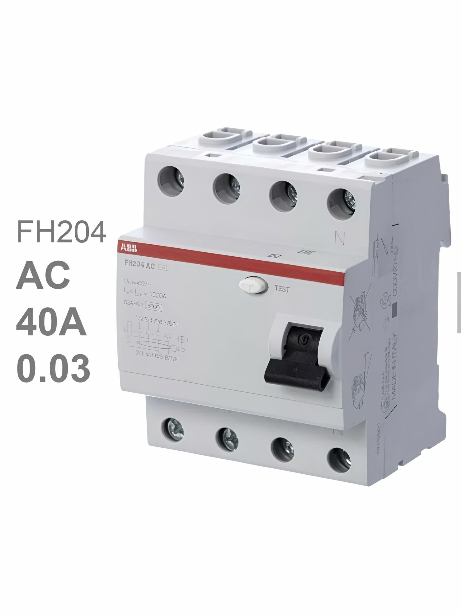 Устройства защитного отключения УЗО ABB FH204 40А 30mA (AC) 2CSF204002R1400