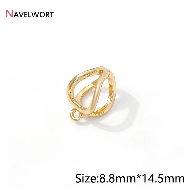 Бейлы для подвесок NAVELWORT 14К позолоченная латунь с цирконом 1/2/4 шт 4 pieces, 14K gold plated